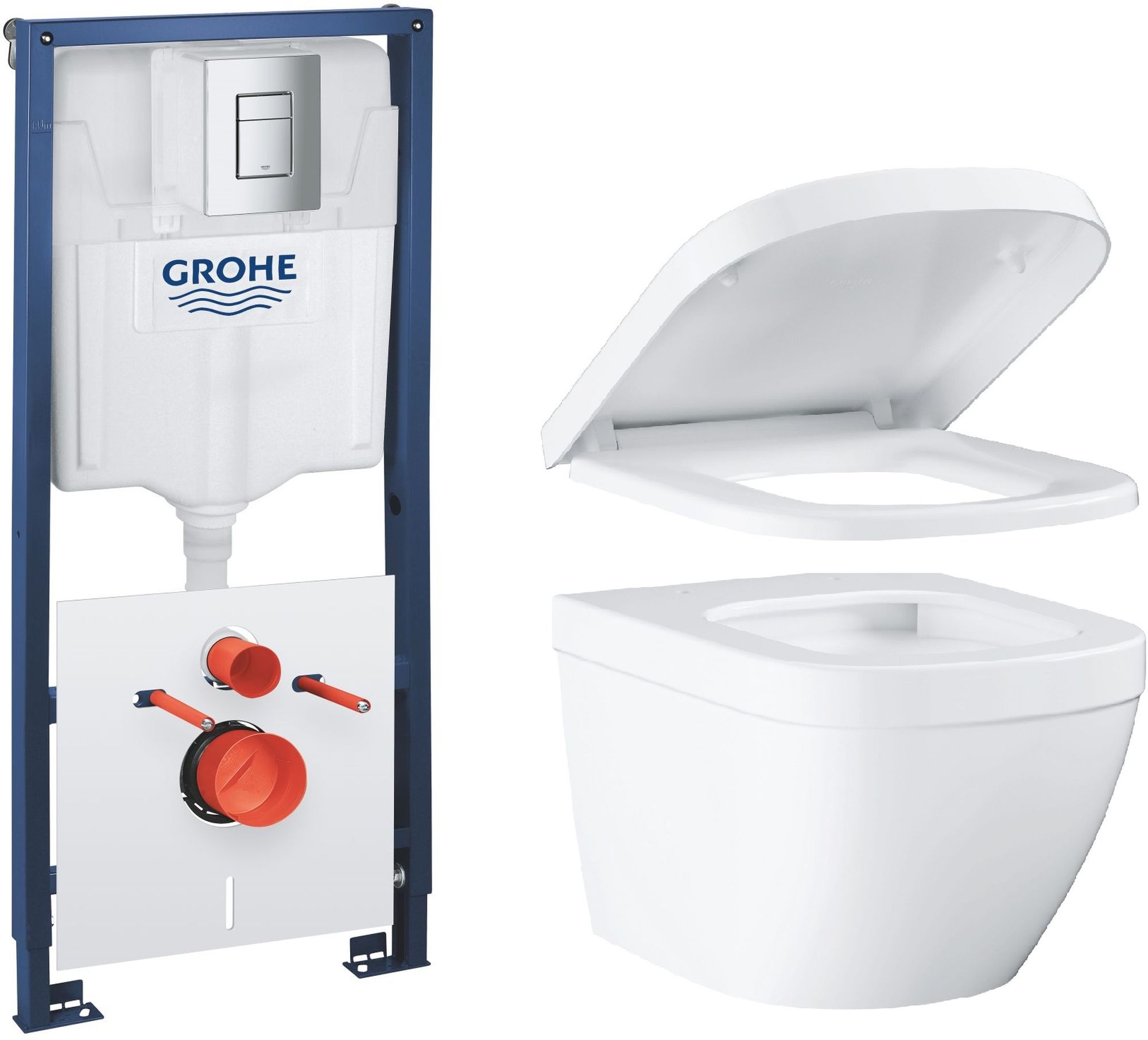 Set záchodová mísa Grohe Euro Ceramic 39206000, podomítkový WC modul s ...