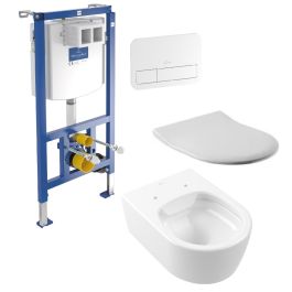 Sada záchodová mísa Villeroy & Boch Avento 5656R001, podomítkový WC ...