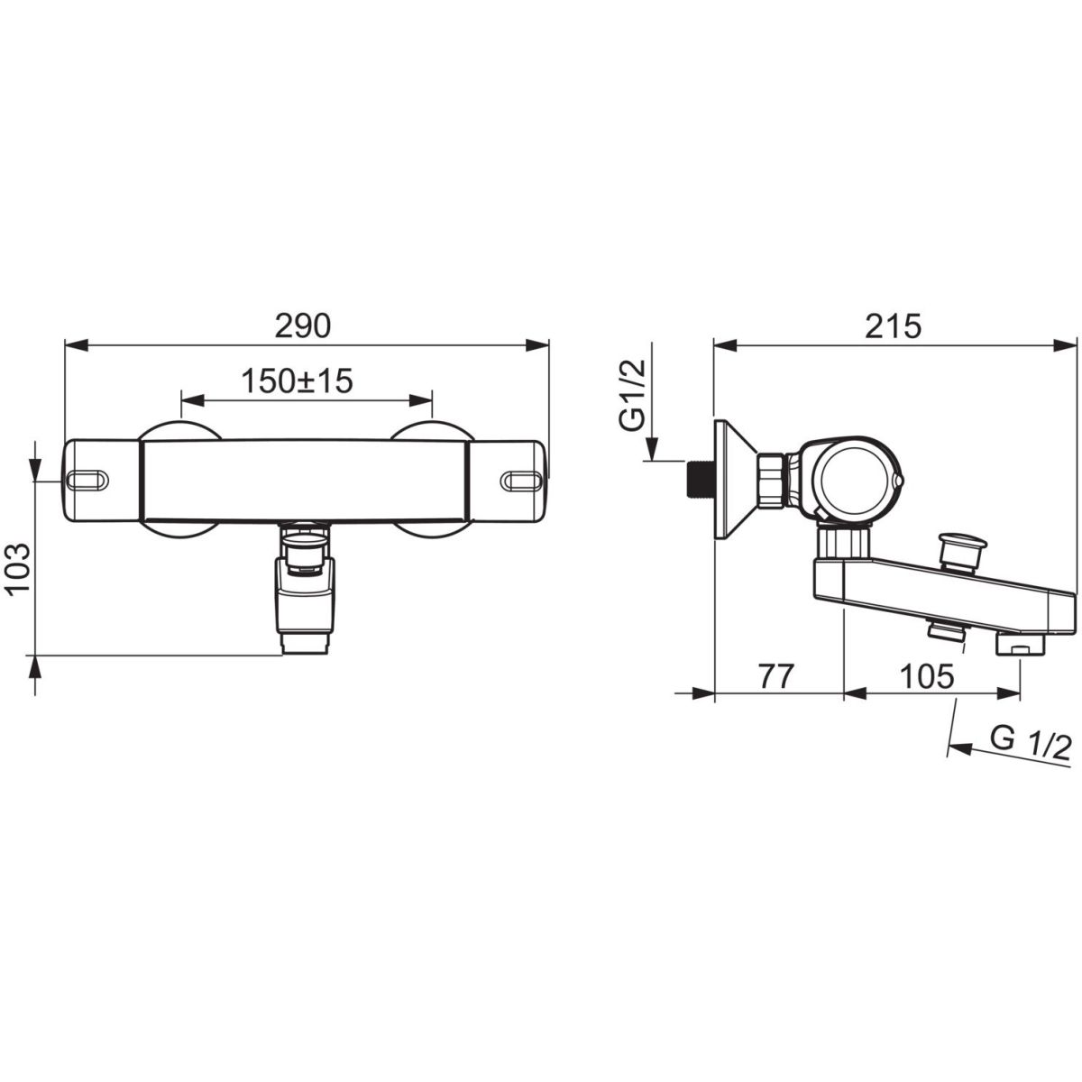 Oras Nova vanová baterie na stěnu ano chrom 7442U • Absulo.cz