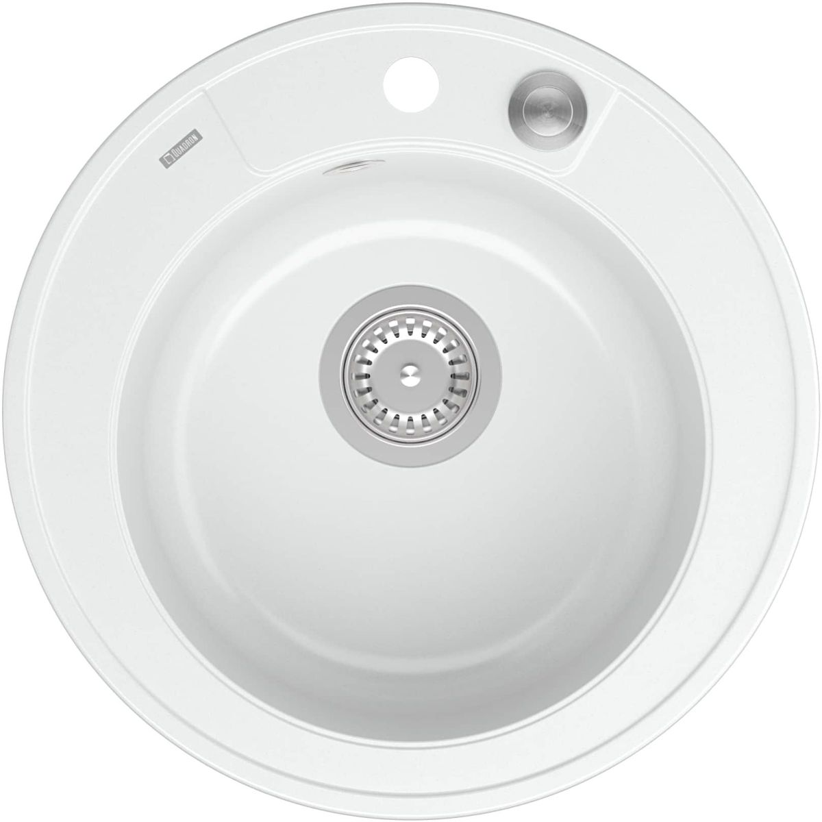 Quadron Morgan dřez graniteq 51x51 cm bílá HB8301U1-BS_P2O • Absulo.cz