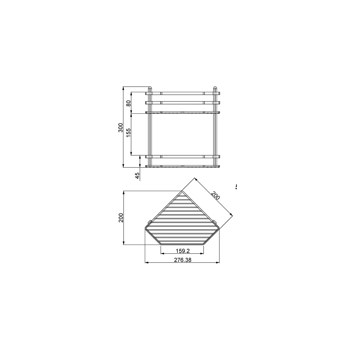 Hyggli Inox polička do sprchy 27 cm ocel 50-114 • Absulo.cz